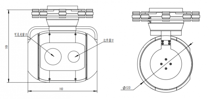 2 Axis Dual Sensor EO/IR Surveillance System In Military And Civilian ...